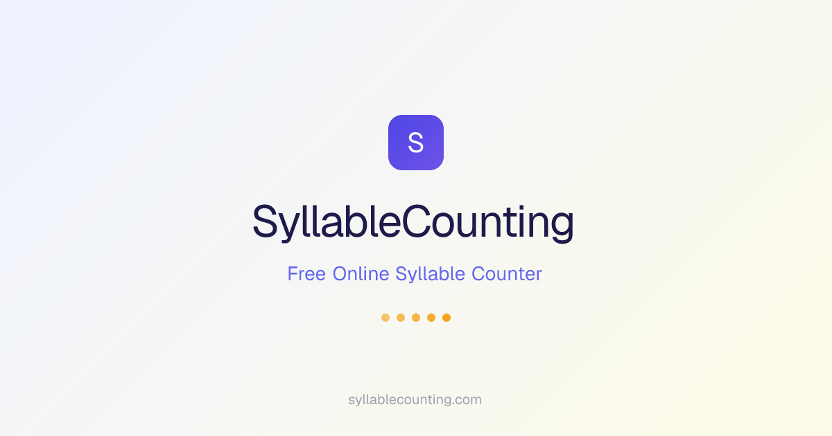 SyllableCounting — Free Online Syllable Counter